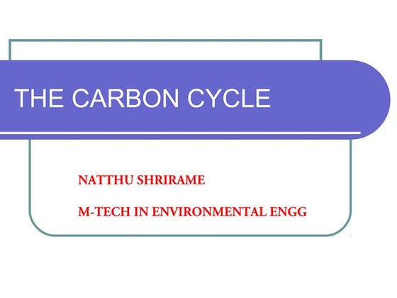 Carbon cycle | PPTX | Geology | Science