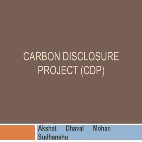 Carbon Disclosure Project | PPTX