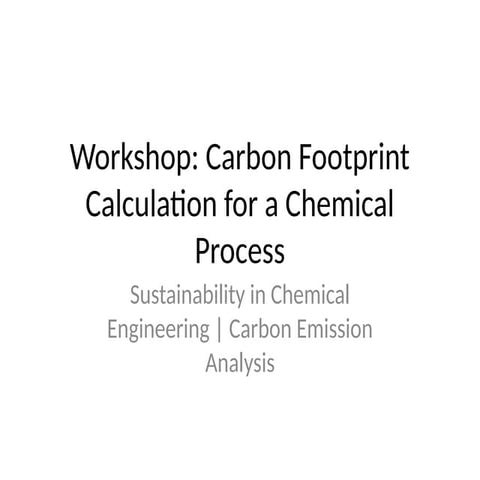 Carbon Footprint workshop - example problems | PPT