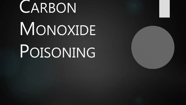 Carbon monoxide poisoning | PPTX