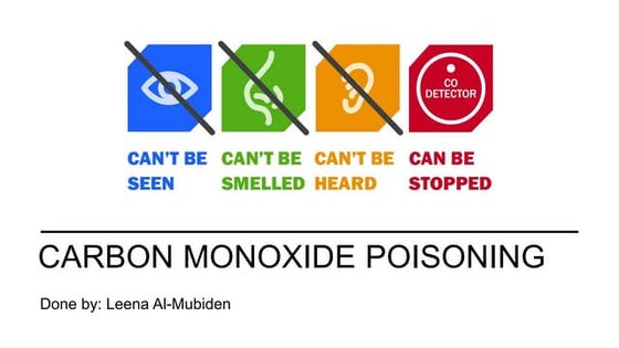 Carbon monoxide poisoning, its causes and symptoms in a dead body | PPTX