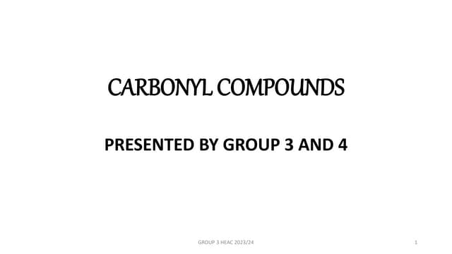 Protection of carbonyl and carboxyl group | PPTX