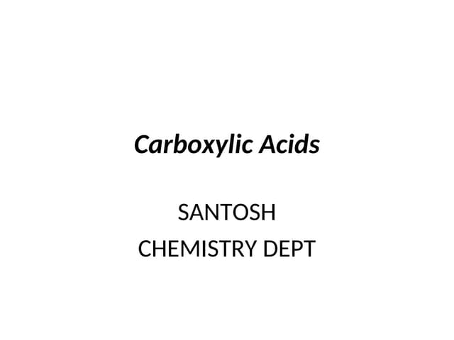 Protection and deprotection of carboxylic acid | PPTX