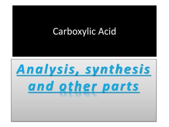 Carboxylic acid | PPT