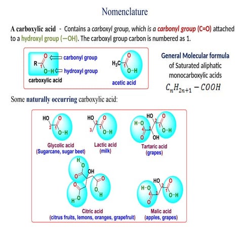 Comprehensive Guide to Carboxylic Acids: Nomenclature, Structure, and ...