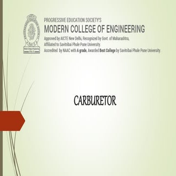Basic Carburetor Design | PPTX