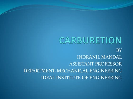 TYPES OF CARBURETORS | PPTX | Automotive