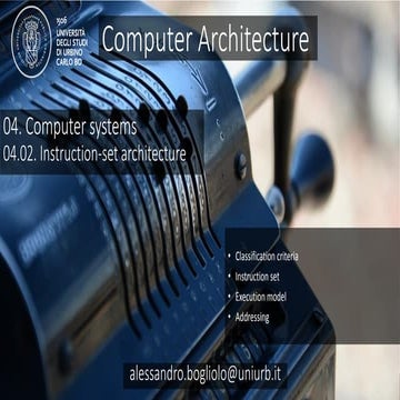 CArcMOOC 04.02 - Instruction Set Architecture | PPT