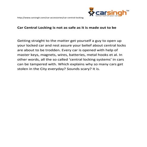 Car central locking | PDF | Information and Network Security | Computing