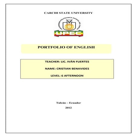 PORTFOLIO OF ENGLISH | PDF