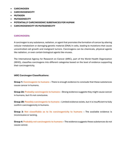 CARCINOGENICITY | PDF