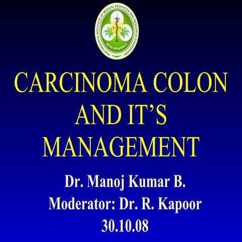Carcinoma Colon And Management | PPT