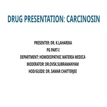 CARCINOSIN homoeopathy medicine as a whole | PPTX