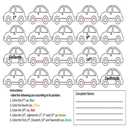 Ordinal Numbers Sample Drill | PPT