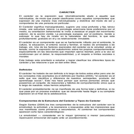 Carácter | DOCX