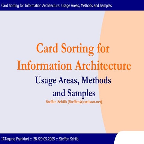 IA Tagung 2005: Card Sorting | PPT | Computing | Technology & Computing