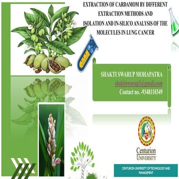 EXTRACTION OF CARDAMOM BY DIFFERENT EXTRACTION METHODS AND ISOLATION ...
