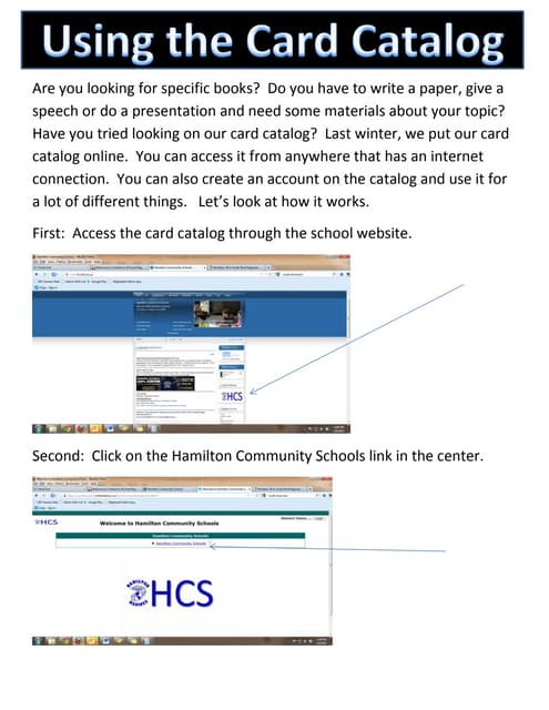 Library card catalog slides | PPT