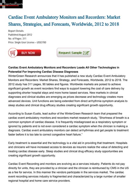 Global Cardiac Holter Monitor Market | PPT