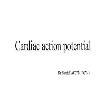 Cardiac action potential. Dr. surafel ACCPM AR1 | PPT