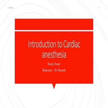 Introduction to Cardiac anesthesia | PPTX