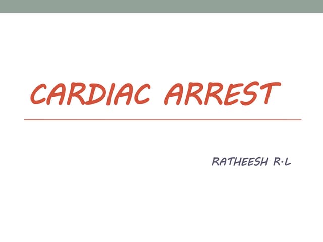 Cardiac arrest management | PPTX