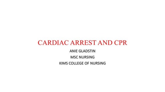 Cardiac arrest | PPTX | First Aid | Injuries