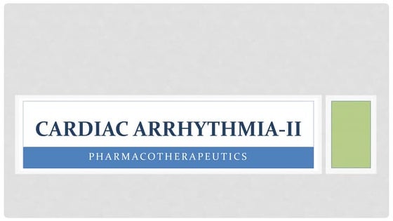 Cardiac Arrhythmias | PPT