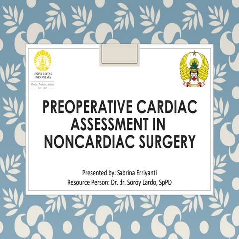 Cardiac assessment in non cardiac surgery | PPT