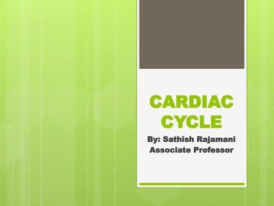Cardiac Cycle; Best Slide for Presentation | PPTX | Heart and Cardiovascular Diseases | Diseases ...