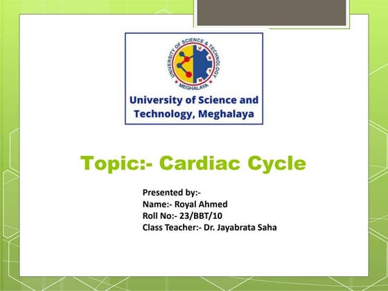 Cardiac cycle | PPTX | Heart and Cardiovascular Diseases | Diseases and ...