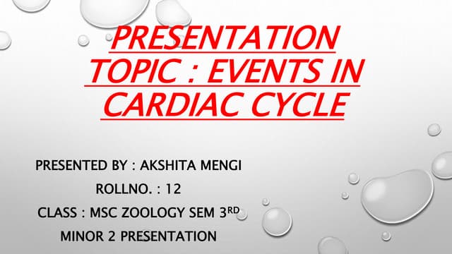 Cardiac cycle | PPTX