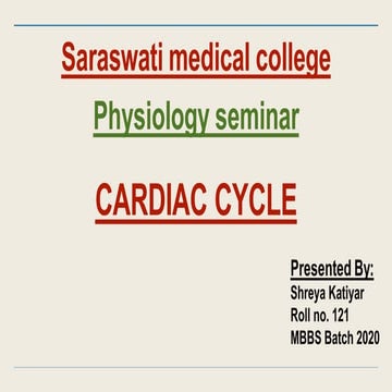 Cardiac cycle of heart in physiology pdf | PDF