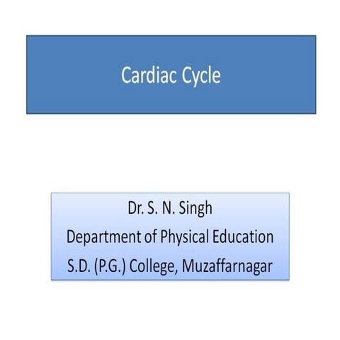 CARDIAC CYCLE By Dr. S. N. Singh | PPT