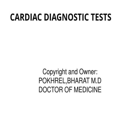 Cardiac diagnostic tests | PDF