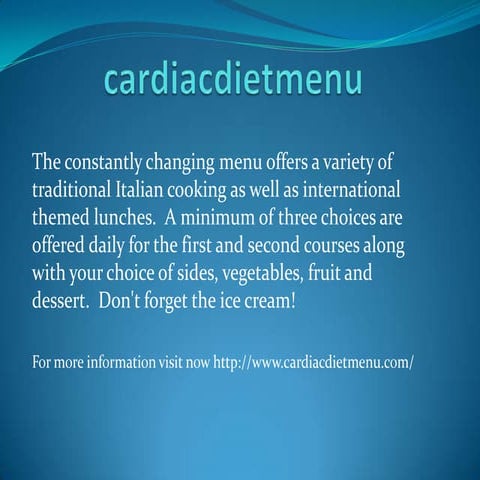 Cardiac diet menu | PPTX