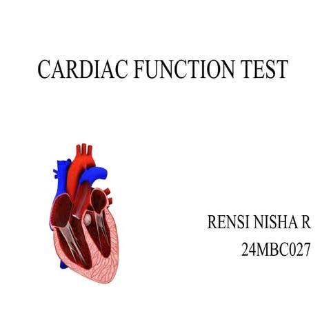 CARDIAC FUNCTION TEST using the biochemical markers for diagnosis ...