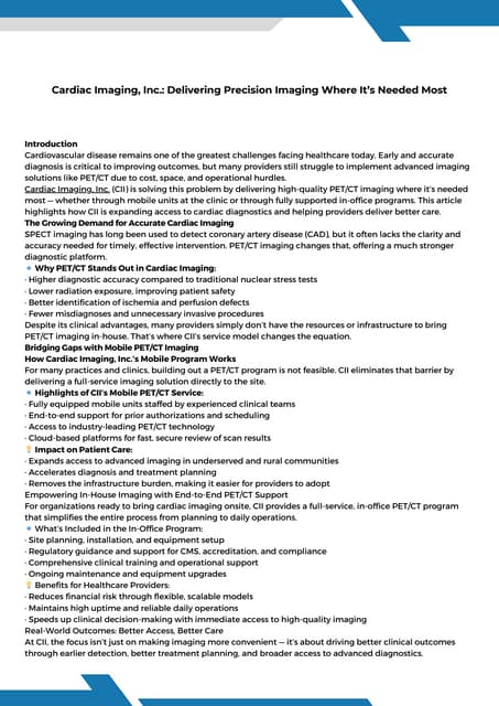 Discover the Power of Cardiac Imaging, Inc. for Accurate Heart Disease ...