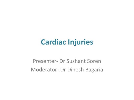 Cardiac trauma management | PPTX | Death, Injury, or Military Conflict | Sensitive Topics