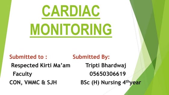 Cardiac monitor ppt | PPTX | Heart and Cardiovascular Diseases ...