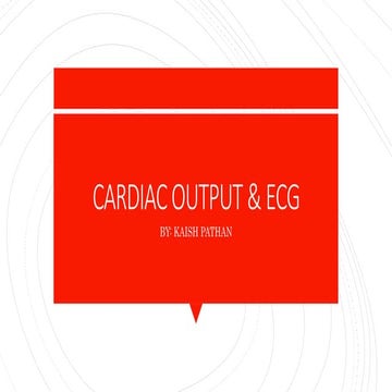 Cardiac output and ECG for sem 8 bpharm s | PPTX | Heart and ...