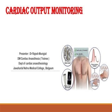 Cardiac Output Monitoring Rajesh Pptx Pptx Heart And Cardiovascular Diseases Diseases