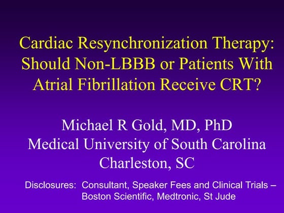 Medtronic international the future of cardiac resynchronisation therapy ...
