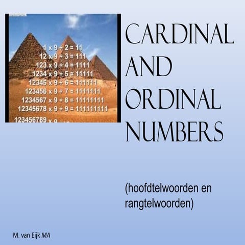 Cardinal and-ordinal-numbers - Telwoorden | PPT