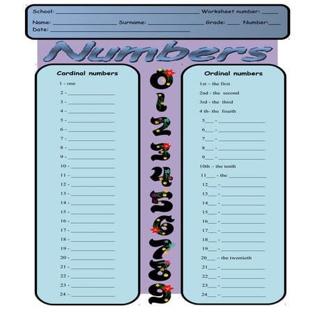 Cardinal and ordinal numbers | DOC