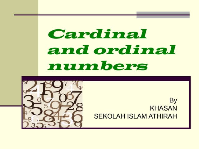 Ordinal Numbers for grade three students | PPTX