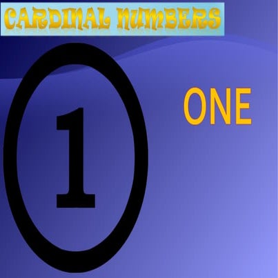 Cardinal numbers | PPT