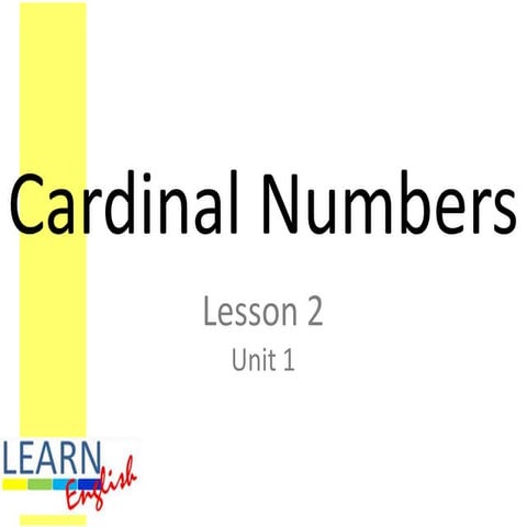Cardinal numbers class guide | PPT