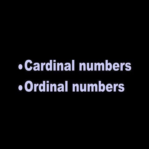 Cardinal Ordinal Numbers | PPS