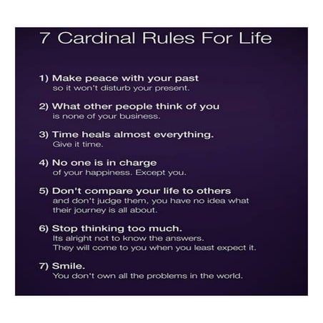 Cardinal rules of life | PPT